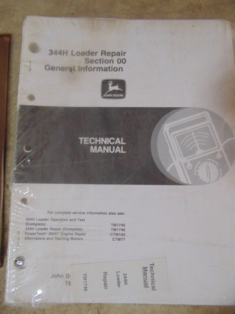 John Deere 344H Loader Technical & Repair Manual - Used Equipment Manuals