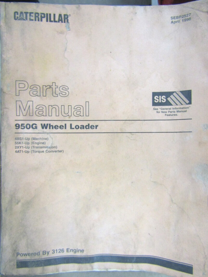 Caterpillar 950G Wheel Loader Parts Manual 4BS1-up - Used Equipment Manuals